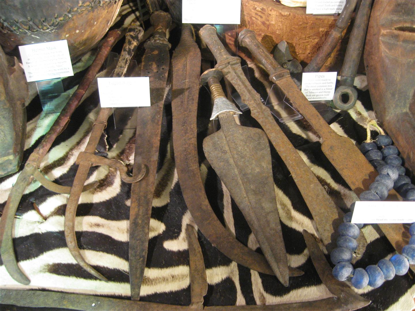 Tribal Artifacts Ivory Coast Weapons | Stones and Bones Traveling Museum